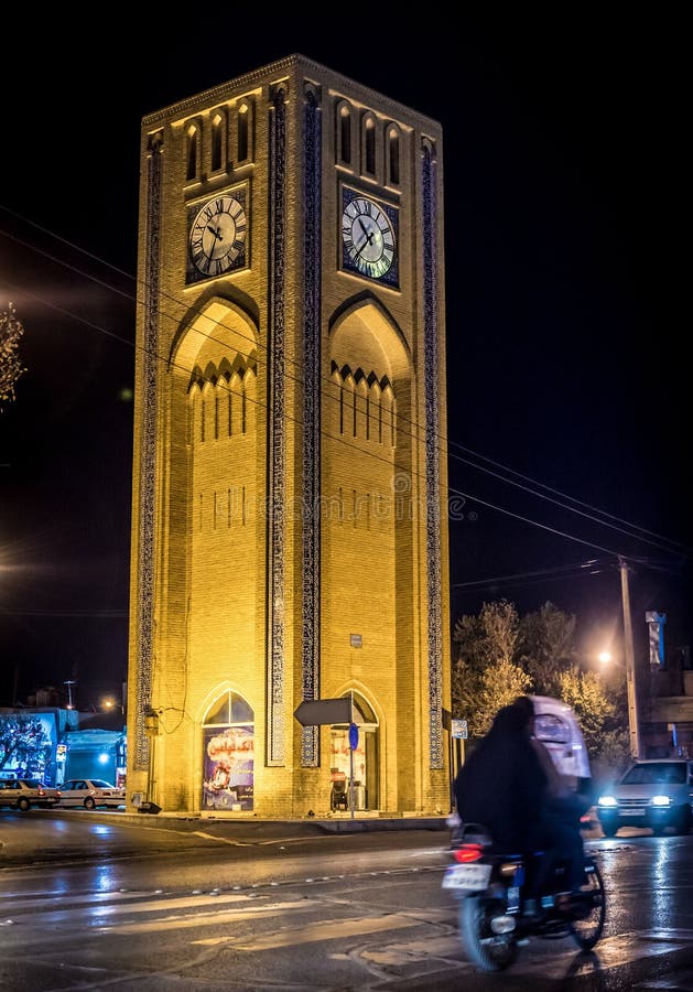 Clock Tower on Imam Street in Yazd Editorial Stock Photo - Image of ...