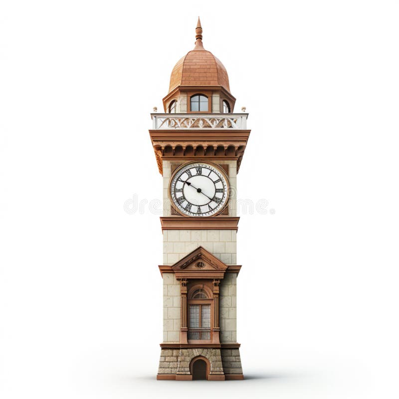 A Clock Tower Isolated on White Background, AI Generative Stock ...