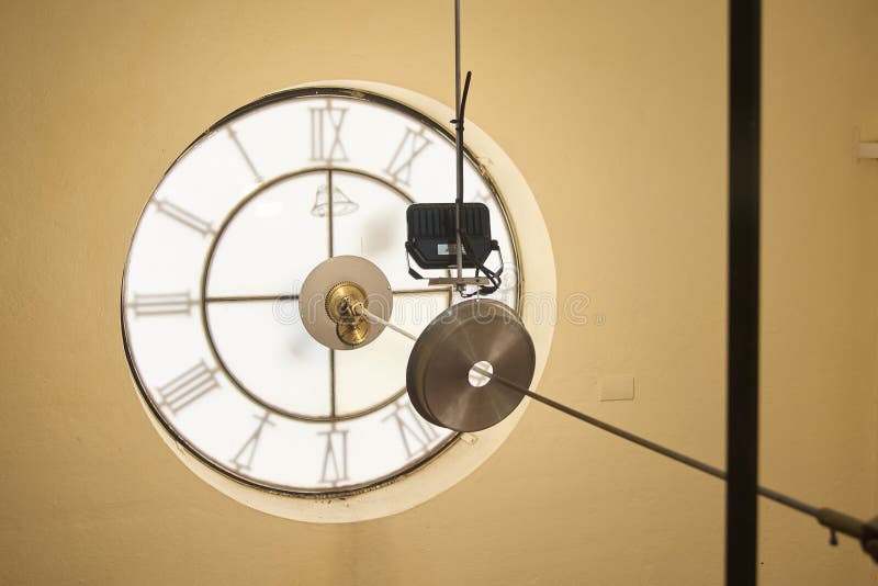 Clock Tower with Its Mechanism in Sight Stock Image - Image of machine ...