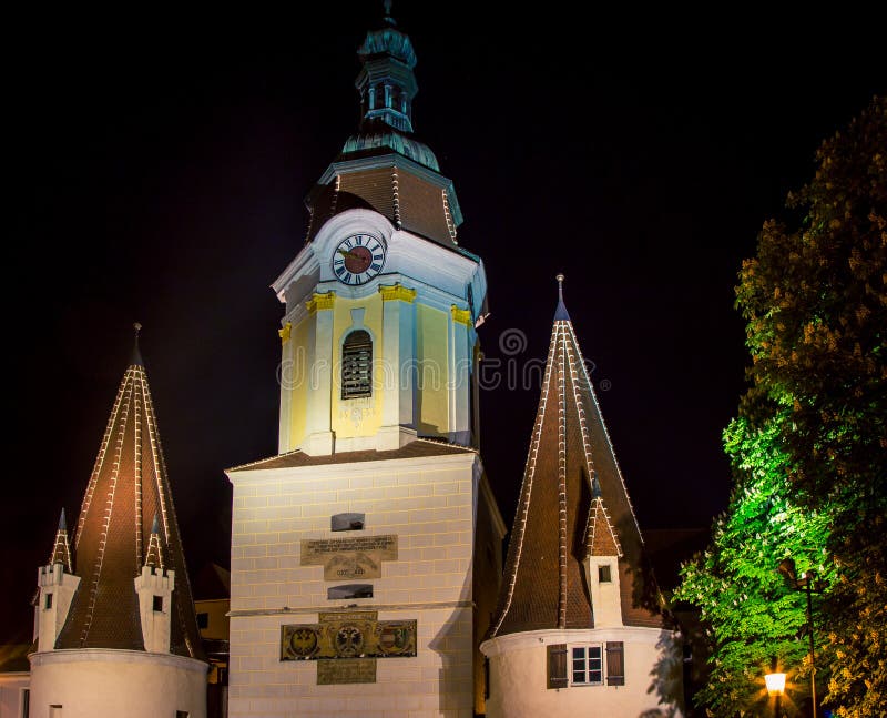 Clock tower krems Austria stock image. Image of austria - 93360923