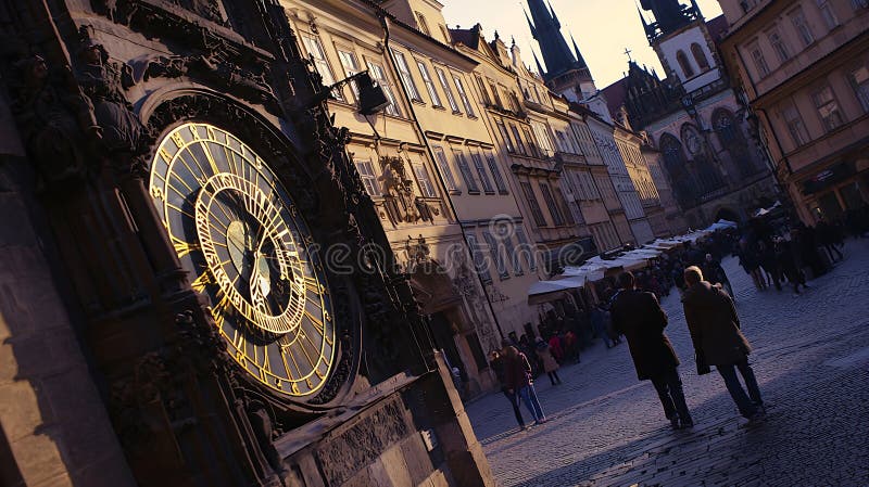 A Clock Tower with a Large Clock Face and a Smaller Clock Face Stock ...
