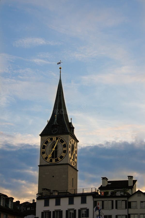 Clock Tower stock photo. Image of stone, clock, light - 52840492