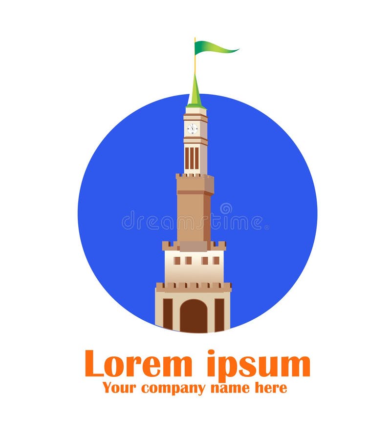 Clock tower logo 1 stock vector. Illustration of castle - 302234997