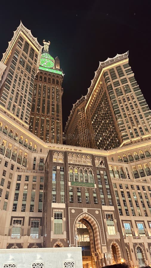 Front of Clock Tower Mecca editorial stock image. Image of angle ...