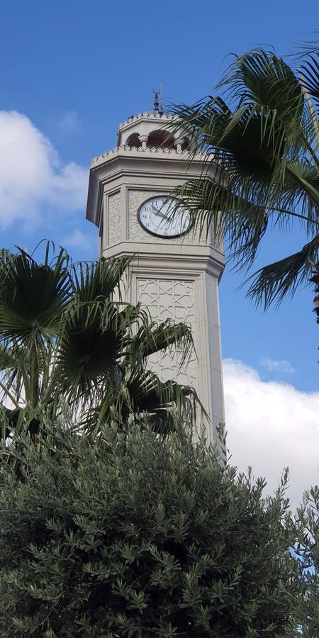 Clock Tower, Monument To the Discoveries Stock Image - Image of steeple ...