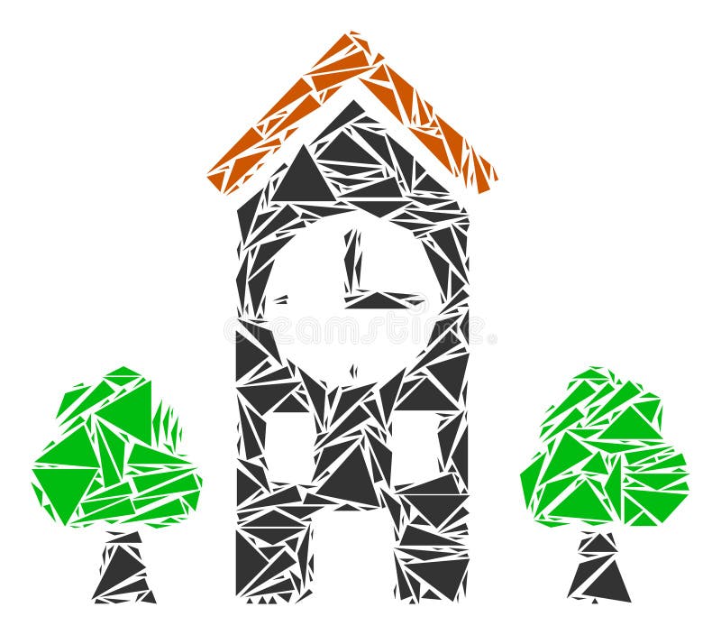 Clock Tower Mosaic of Triangles Stock Vector - Illustration of ...