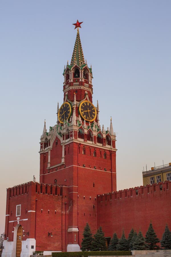 Clock Tower of Moscow Kremlin Stock Photo - Image of ruby, kremlin ...
