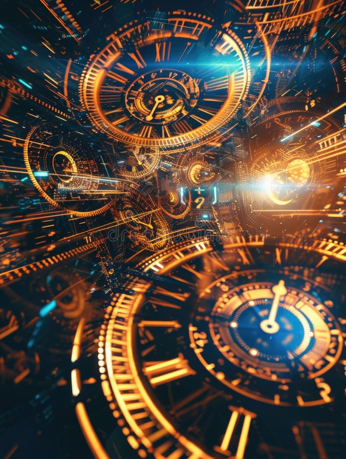 Clock Tower with Multiple Clocks Stock Image - Image of intricate ...