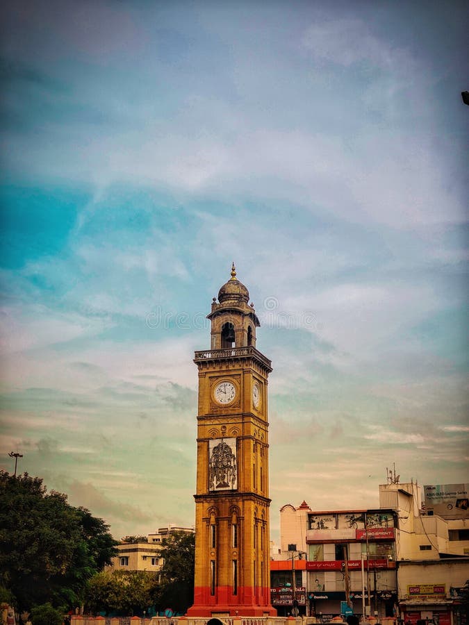 The Clock Tower at Mysore India Editorial Stock Photo - Image of sunset ...