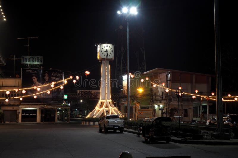 Clock tower at night editorial photography. Image of tourism - 67195507