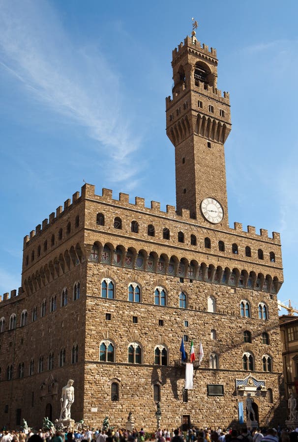 The Clock Tower of the Old Palace.Signoria Square, Florence Stock Image ...