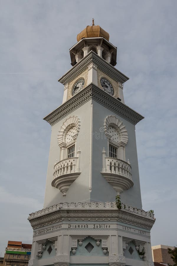 Clock Tower in the Old Town of George Town & X28;Penang& X29; Stock ...