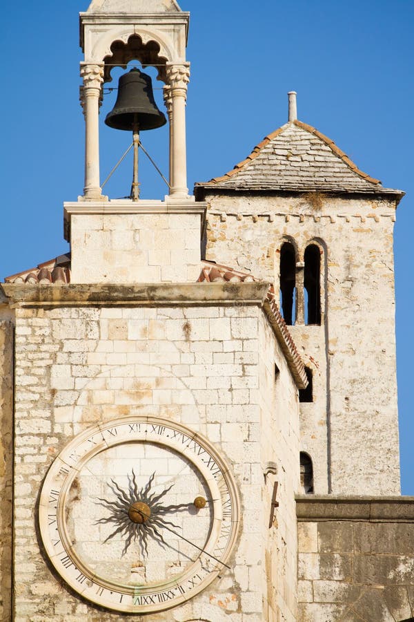 Clock Tower in the Old Town of Split, Croatia Stock Photo - Image of ...