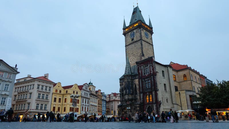 Clock Tower at Old Town Square, Prague Editorial Stock Image - Image of ...