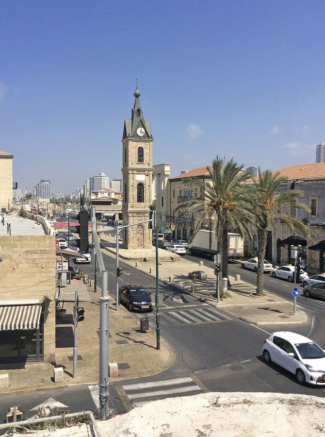 Clock Tower in Old Yaffo (Jaffa, Yafo), Israel Editorial Stock Photo ...