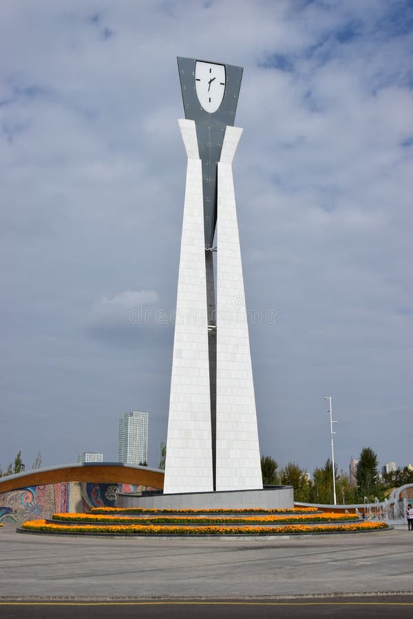 Clock Tower of Original Form in Astana Editorial Photography - Image of ...