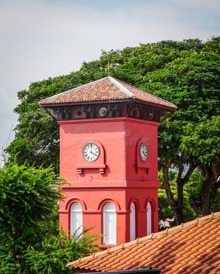 Clock tower at the park stock photo. Image of clock, rhinoceros - 71624918