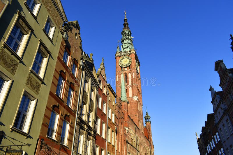 Clock Tower in a Polish City Stock Photo - Image of architecture ...