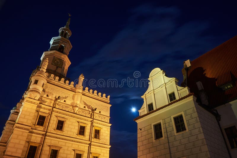 Clock Tower of Renaissance Town Hall Stock Image - Image of renaissance ...
