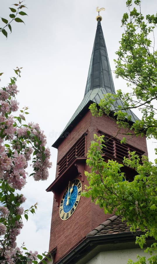 Clock Tower at Rhein Fall Castle. Switzerland Stock Image - Image of ...
