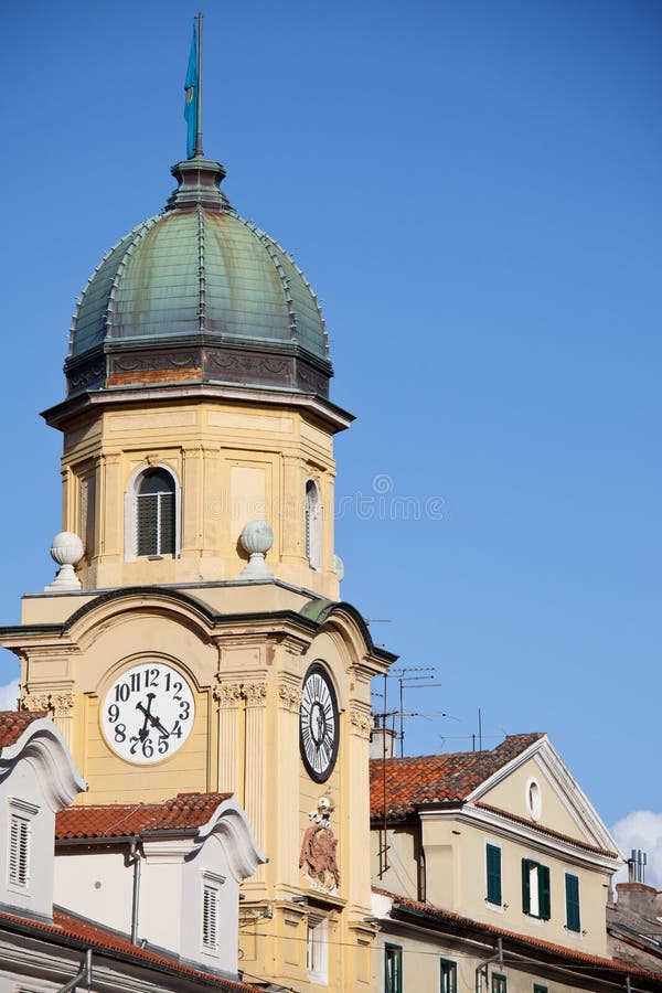 Clock Tower in Rijeka, Croatia Stock Photo - Image of historic, clock ...