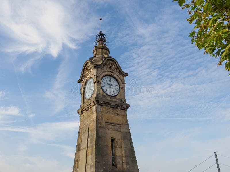 Clock Tower Riverside Dusseldorf Germany Stock Photos - Free & Royalty ...