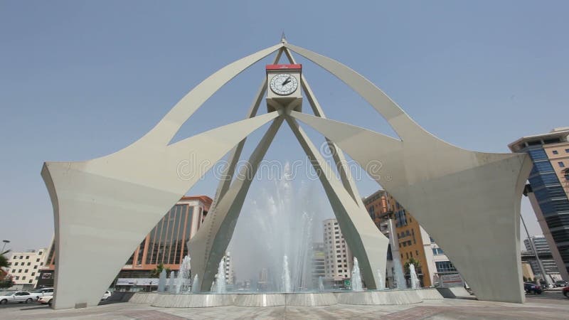 The Clock Tower in the Night City 4k Stock Footage - Video of ...