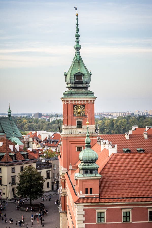 Royal Castle. Clock Tower. Warsaw. Poland Stock Photo - Image of ...