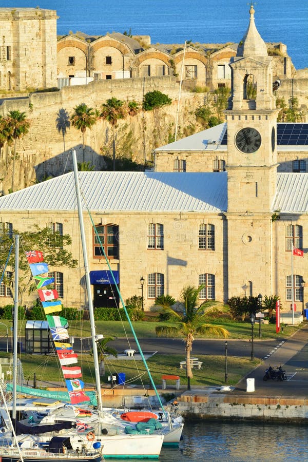 Clock Tower in Royal Naval Dockyard, Bermuda Editorial Image - Image of ...