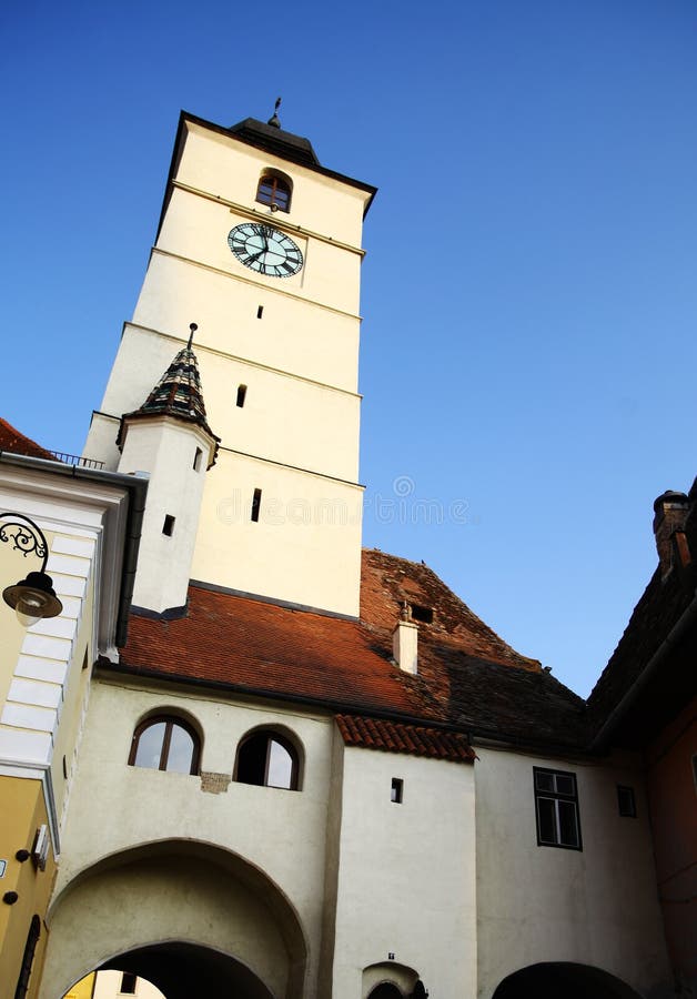 Clock Tower in Sibiu stock image. Image of romania, beautiful - 33584875