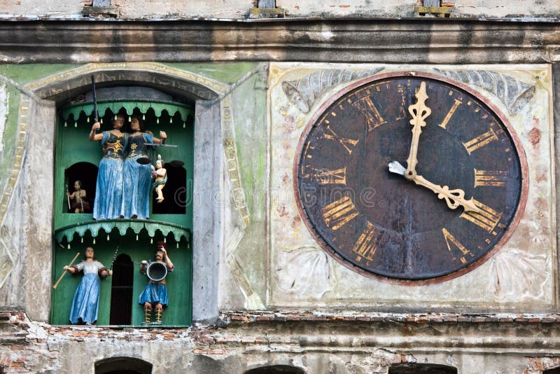 Clock Tower-Sighisoara,Romania Stock Photo - Image of history, homes ...
