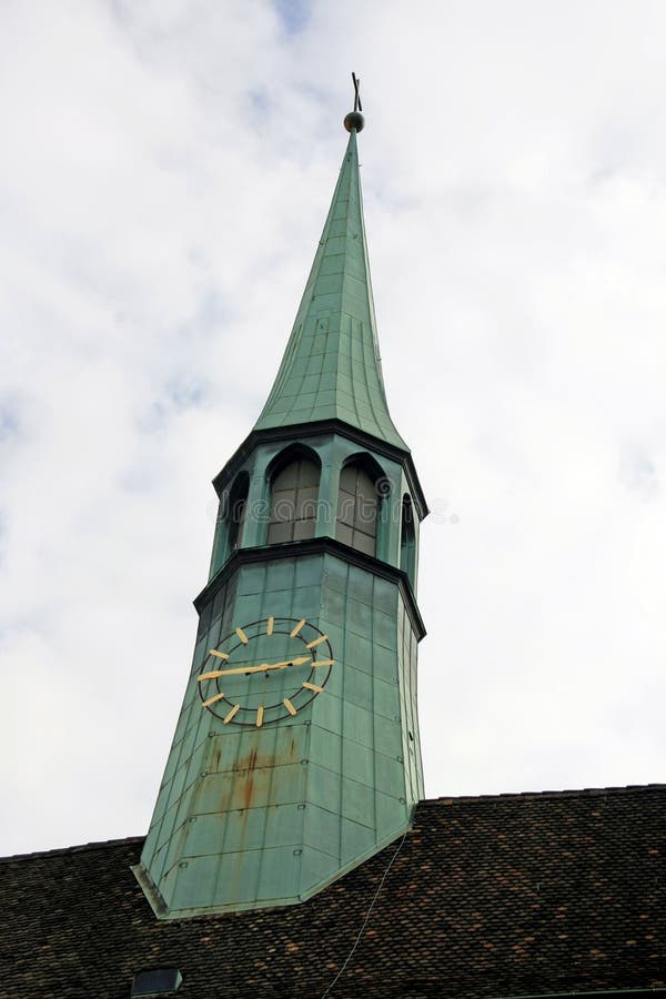 Clock tower stock image. Image of zurich, switzerland - 73188959