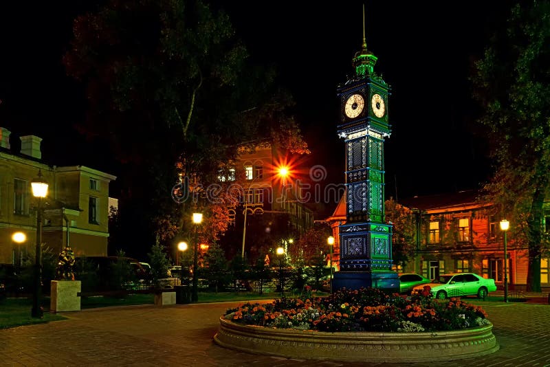 Clock tower in square stock photo. Image of tower, square - 70863966