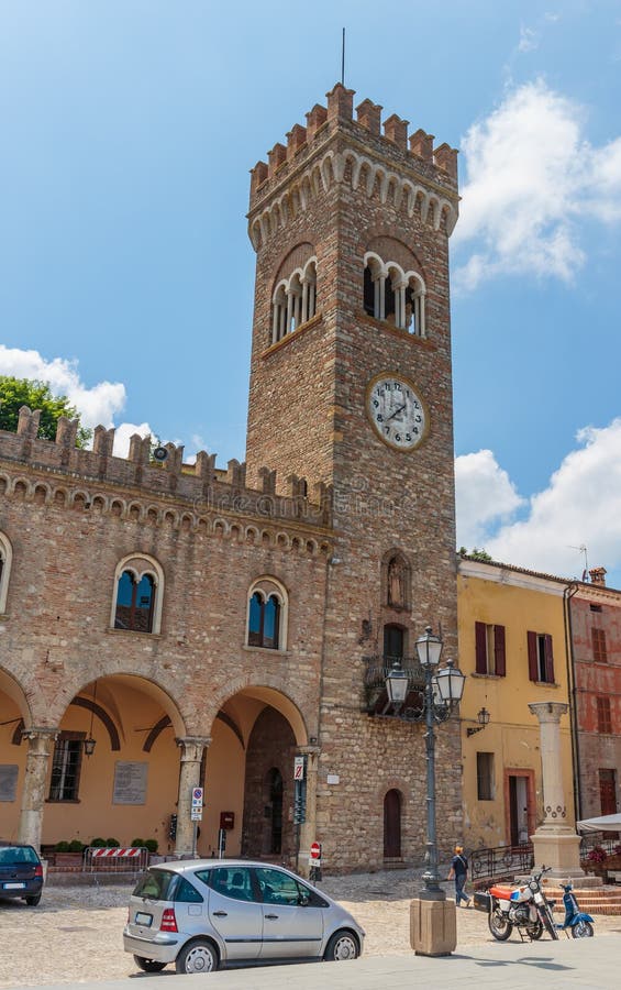 Clock Tower on the Square of the Old Italian City Editorial Image ...
