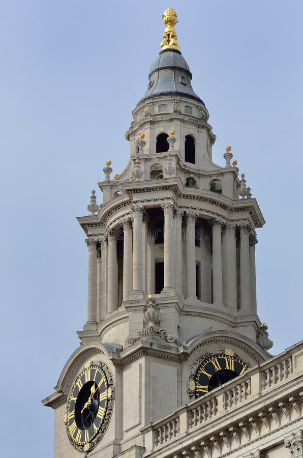 Clock Tower In St Pauls Cathedral, London, England Stock Photo - Image ...