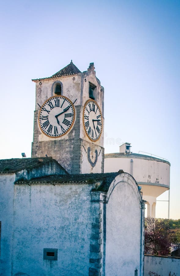 Clock Tower Tavira Portugal Stock Image - Image of portugal, clock ...
