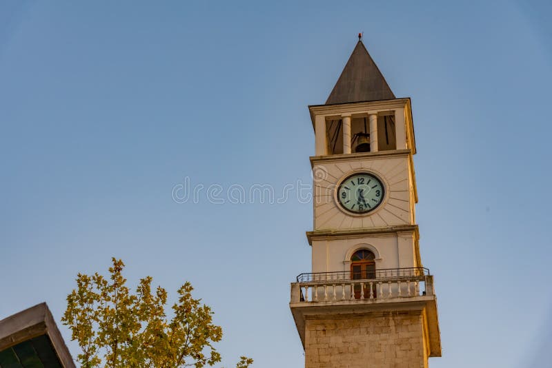 Clock Tower in Tirana, Albania Stock Image - Image of summer, mosque ...