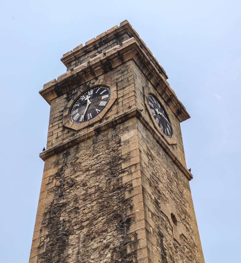 A Clock Tower with Two Clocks on it Stock Photo - Image of history ...