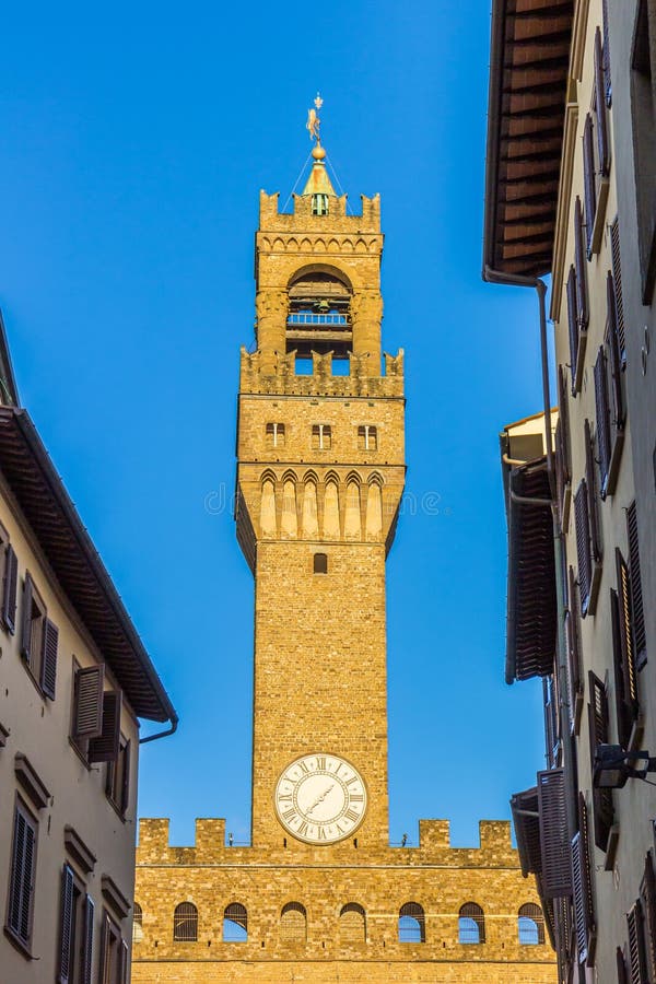 Clock Tower of the Uffizi Museum in Florence Stock Image - Image of ...