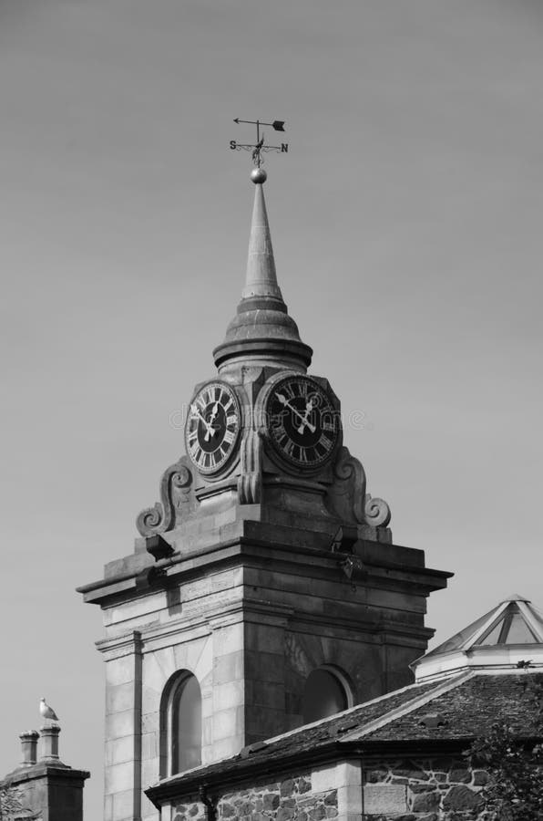 Clock Tower stock image. Image of vane, clock, scroll - 85114623
