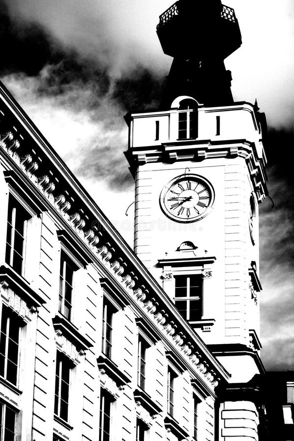 Clock Tower. stock photo. Image of sketch, white, landmark - 389145334
