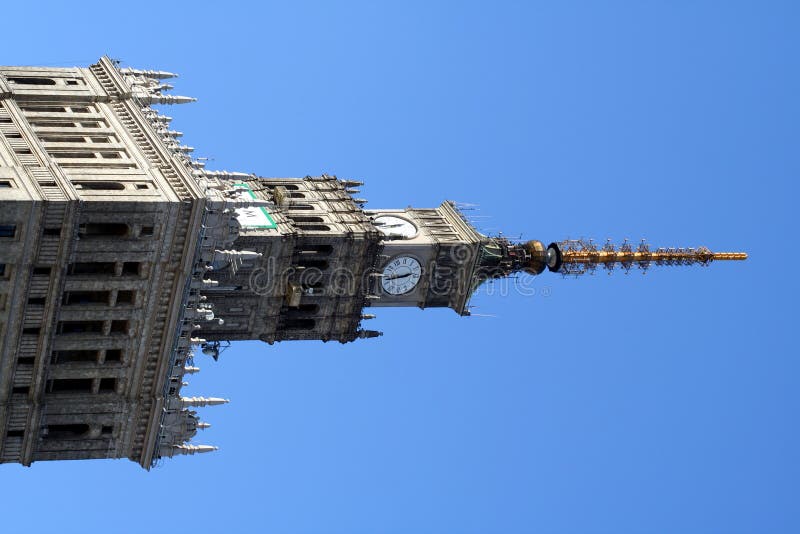 Clock tower in Warsaw stock image. Image of palace, tower - 539721