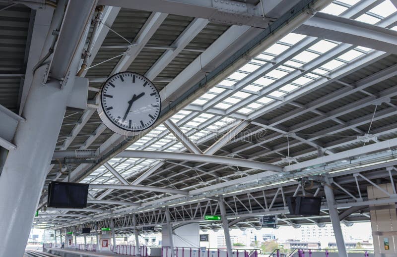 Clock in Train Sation stock image. Image of transportation - 47730013