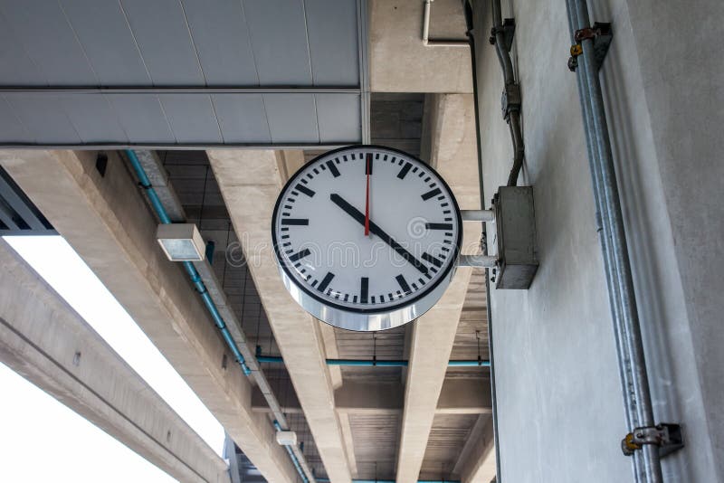 Clock in train Station stock photo. Image of city, minute - 65494632