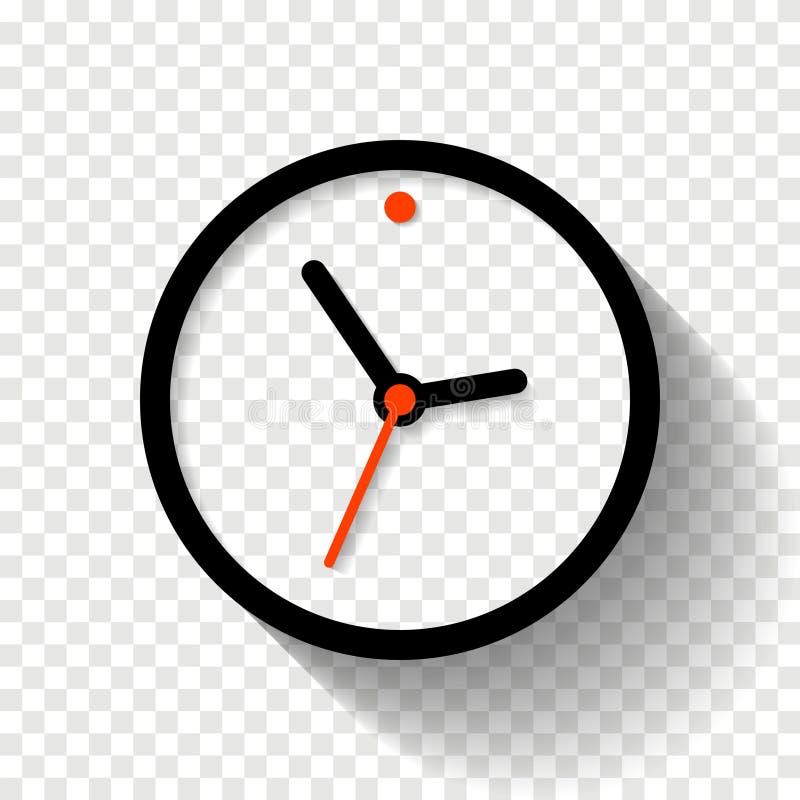Clock Icon in Flat Style, Timer on Transparent Background. Business ...