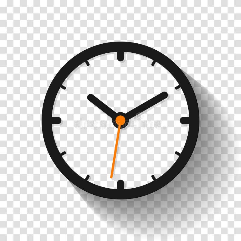 Clock Icon in Flat Style, Timer on Transparent Background Stock Vector ...