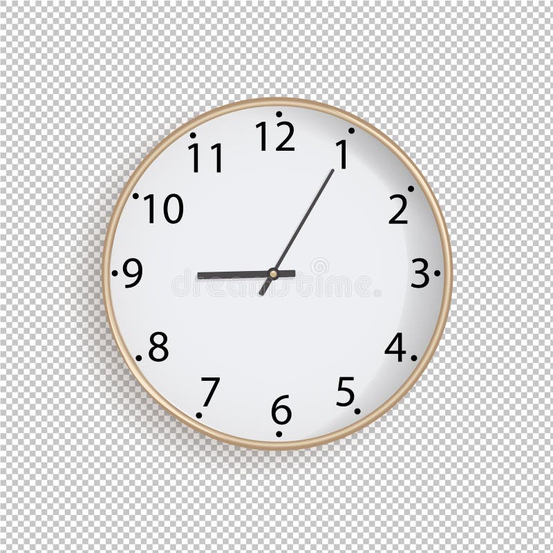 Clock on Transparent Background Stock Vector - Illustration of minute ...