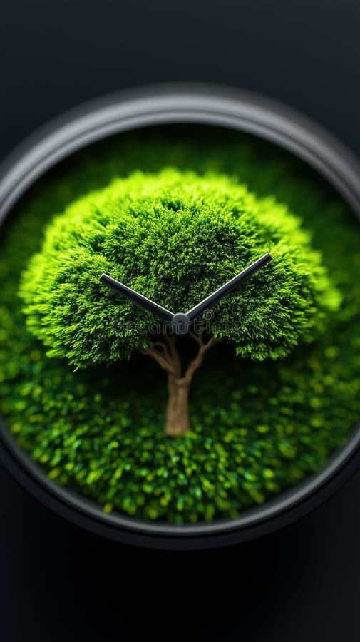 Clock with Tree Design Symbolizes Sustainability and Environmental ...