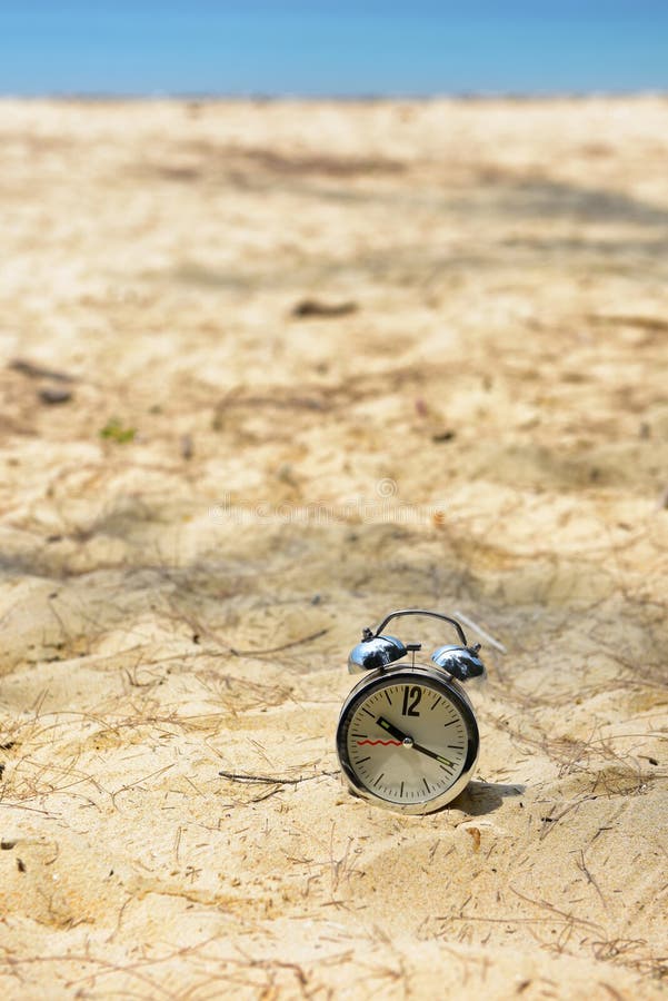 Clock on Tropical Beach Background Stock Image - Image of relaxation ...