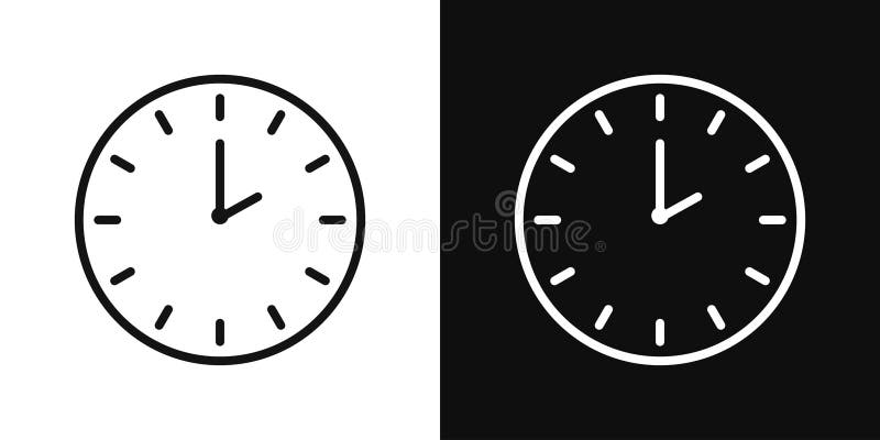Clock Two Icon Set. 2 am or Pm Time Vector Symbol in Black Filled and ...